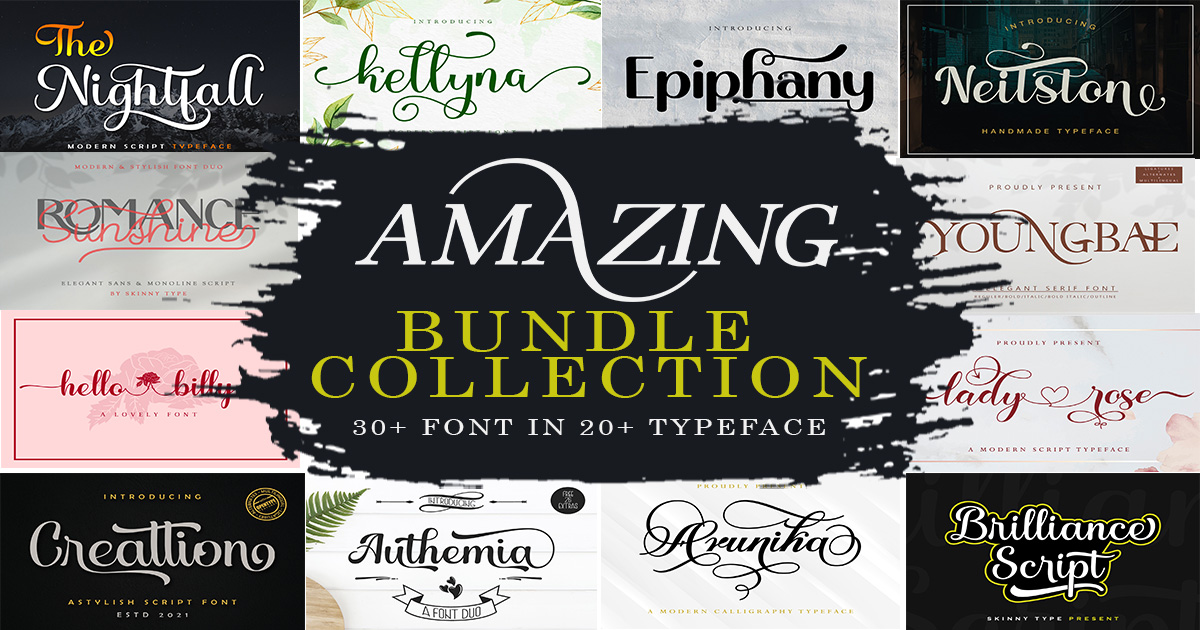 Amazing Fonts Bundle Bundle · Creative Fabrica