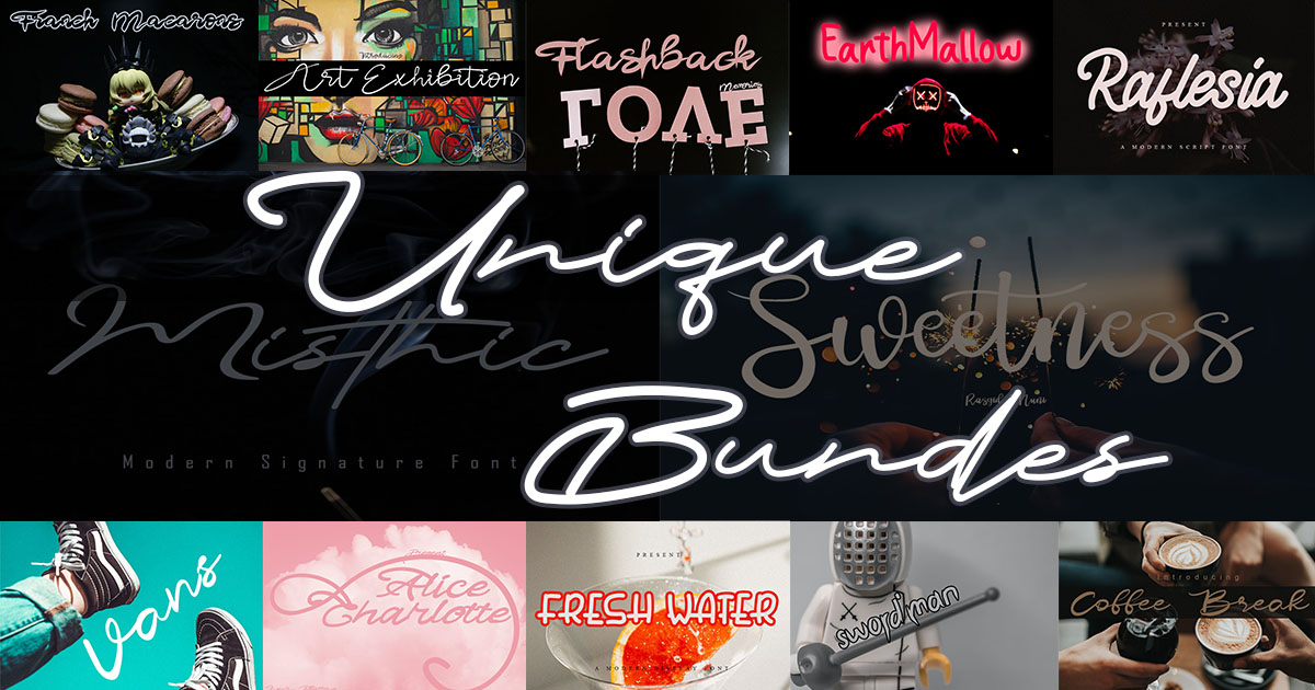 Unique Fonts Bundle Bundle · Creative Fabrica