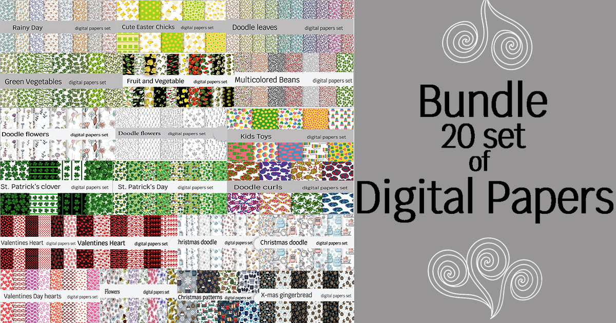 Digital Papers Bundle Bundle · Creative Fabrica