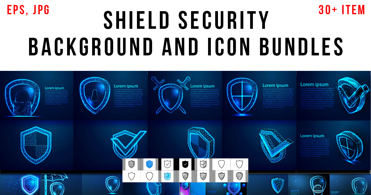 Shield Security Icons Bundle Bundle · Creative Fabrica