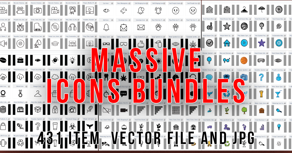 Massive Icons Bundle Bundle · Creative Fabrica