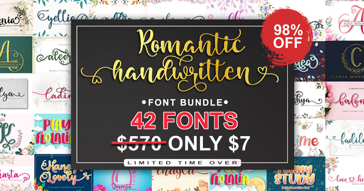 Romantic Handwritten Fonts Bundle Bundle · Creative Fabrica