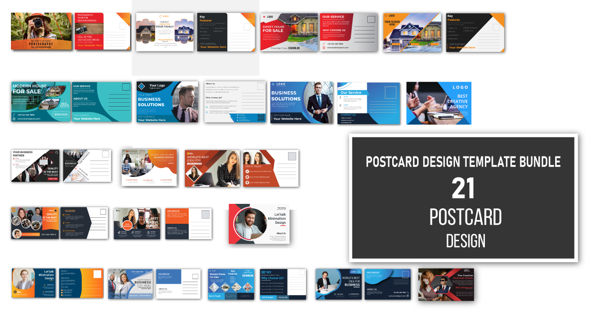 Postcard Designs Templates Bundle Bundle · Creative Fabrica