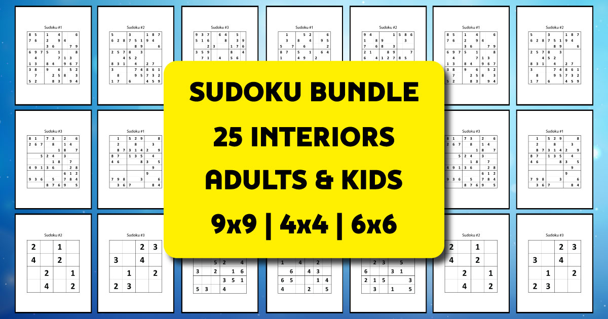 KDP Sudoku Puzzle Bundle Bundle · Creative Fabrica