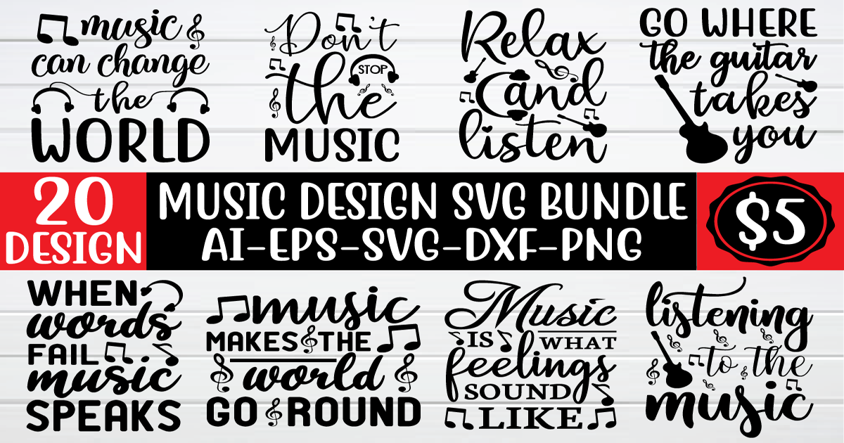 Music SVG Bundle Bundle · Creative Fabrica