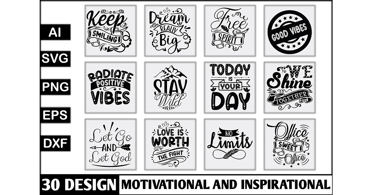 Motivational & Inspirational Bundle Bundle · Creative Fabrica