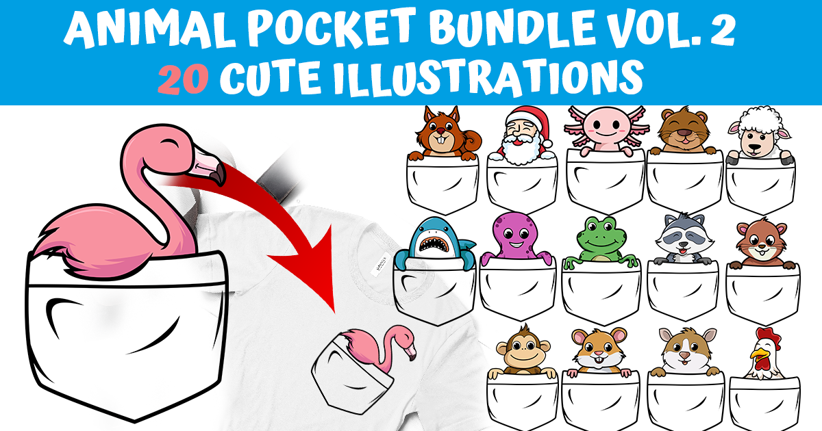 Animal Pocket Bundle Vol. 2 Bundle · Creative Fabrica