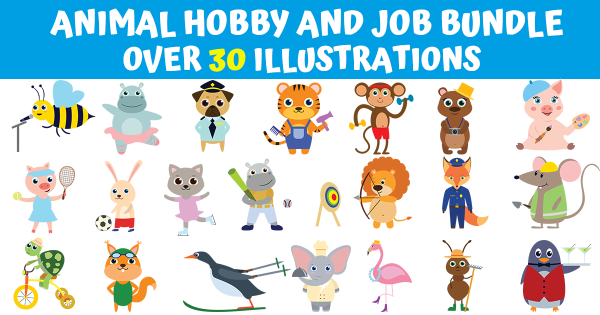 Animal Hobby and Job Bundle Bundle · Creative Fabrica