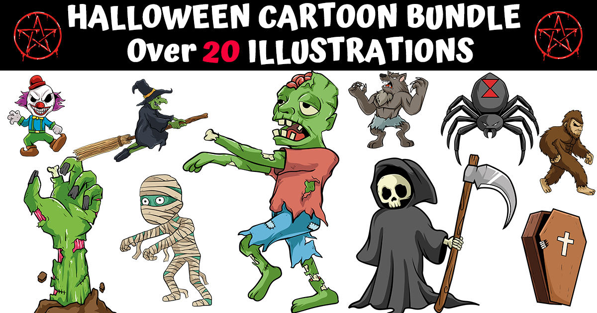 Halloween Cartoon Bundle Bundle · Creative Fabrica