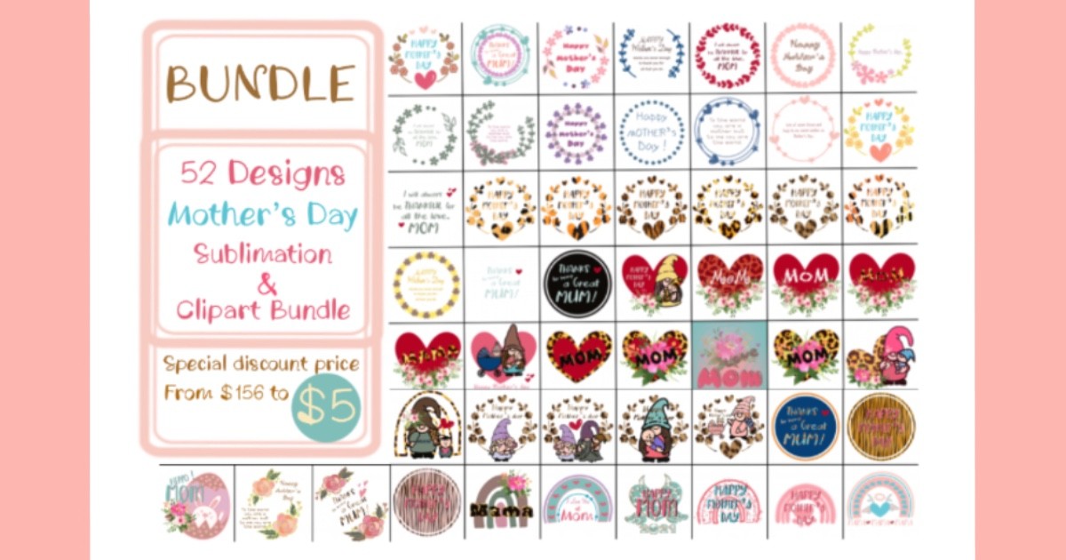 Mother’s Day Sublimation & Clipart Bundle Bundle · Creative Fabrica