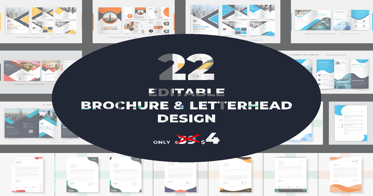 Brochure & Letterhead Bundle Bundle · Creative Fabrica