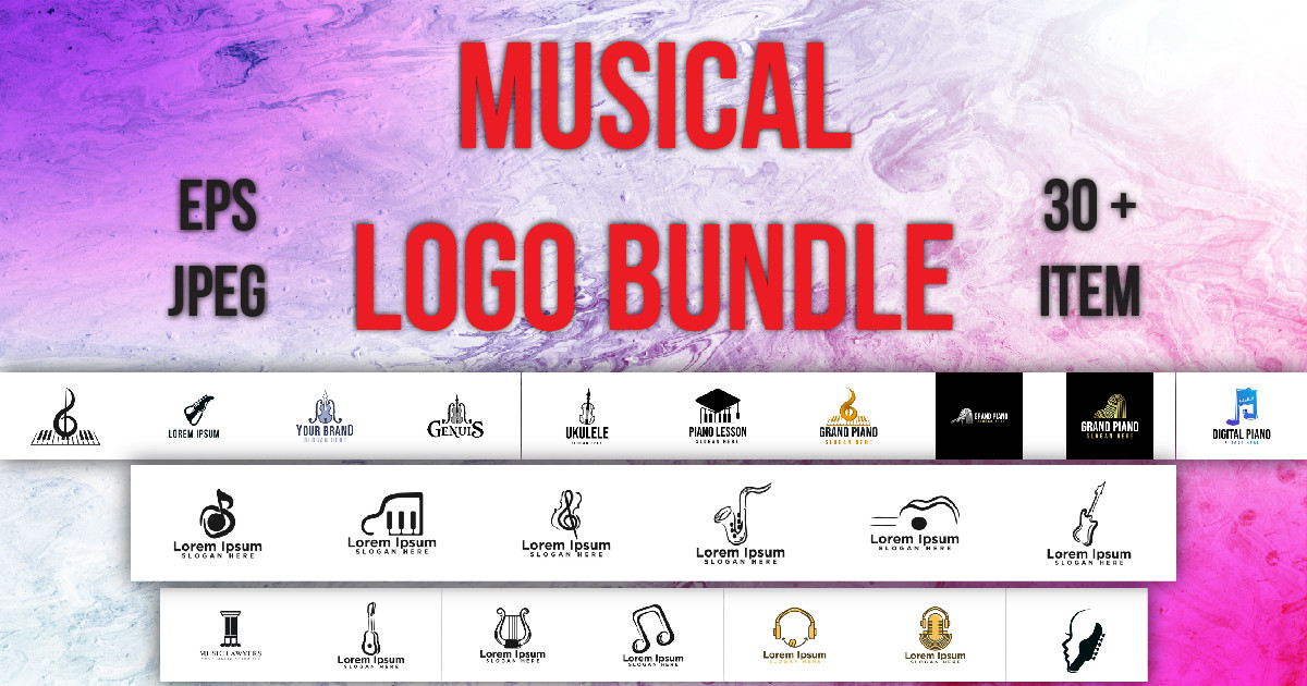 Musical Logo Bundle Bundle · Creative Fabrica