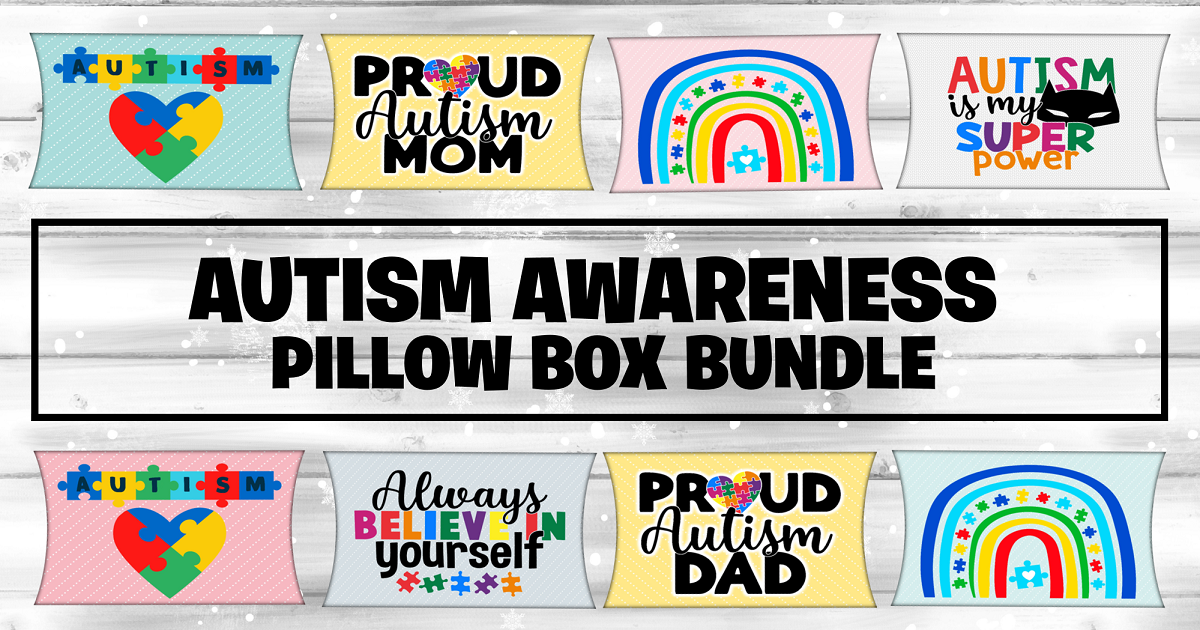 Autism Awareness Pillow Box Bundle Bundle · Creative Fabrica
