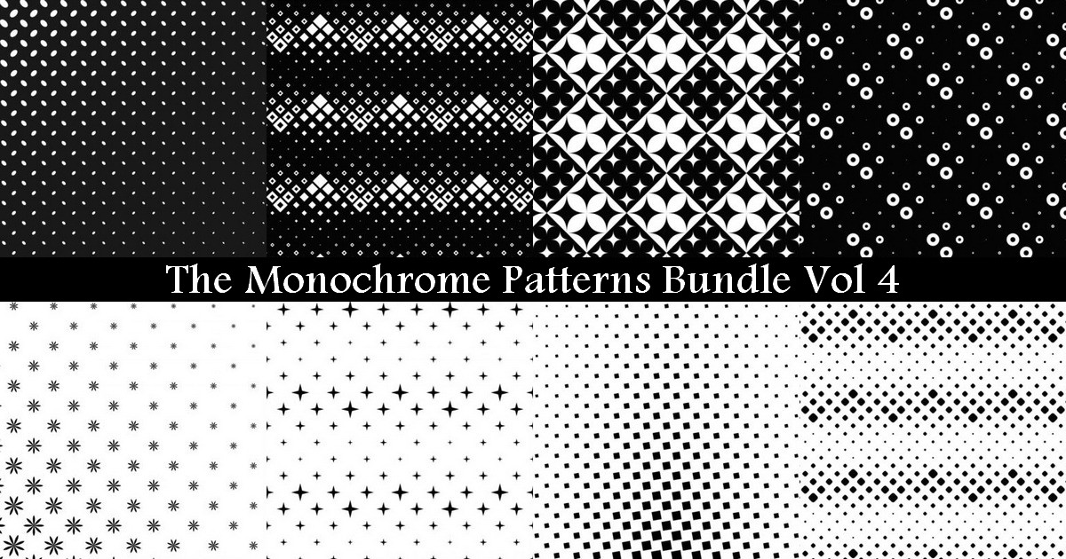 The Monochrome Patterns Bundle Vol 4 Bundle · Creative Fabrica