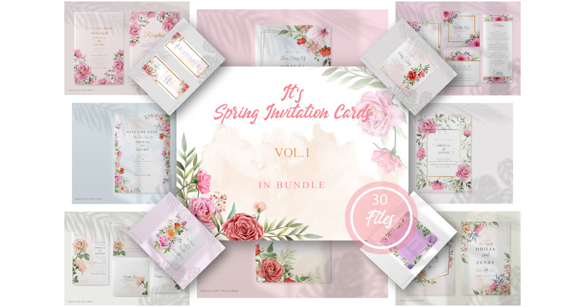 Wedding Invitation Spring Bundle Bundle · Creative Fabrica