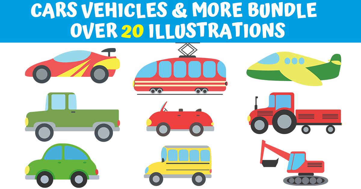 Cars Vehicles & More Bundle Bundle · Creative Fabrica