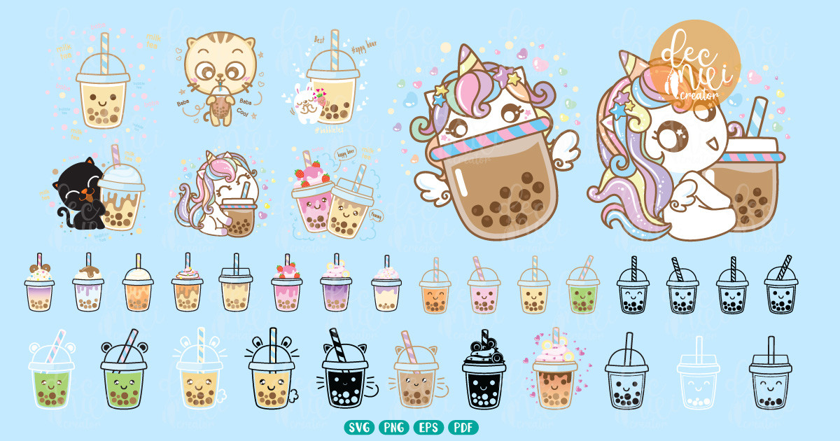 Bubble Tea Set Bundle Bundle · Creative Fabrica