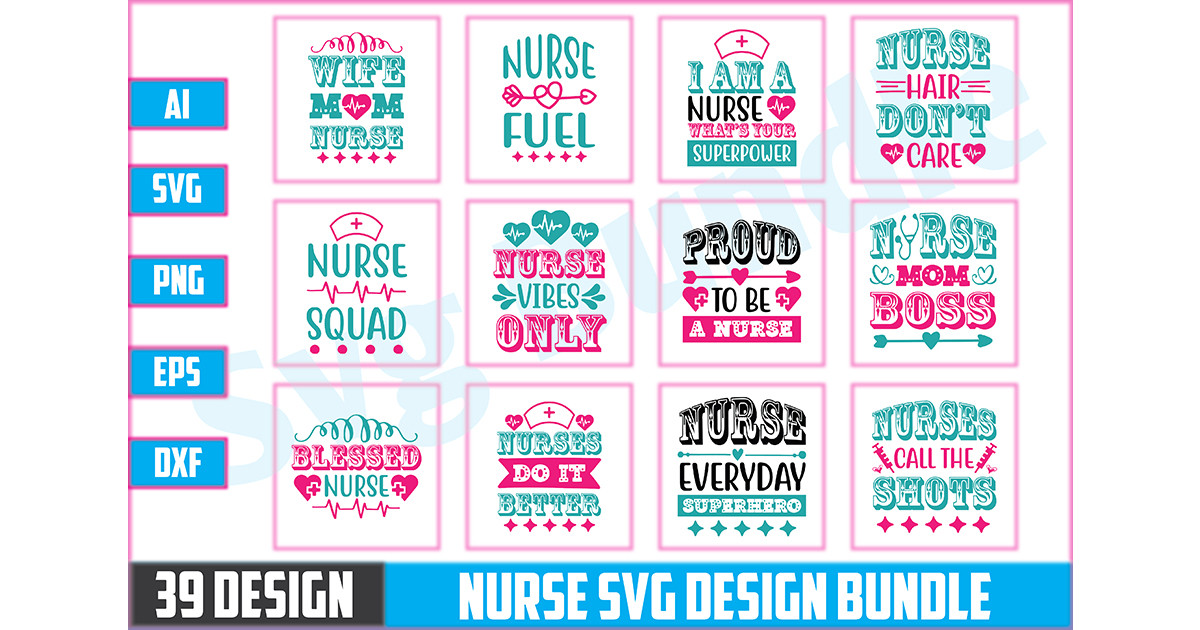 Nurse SVG Designs Bundle Bundle · Creative Fabrica