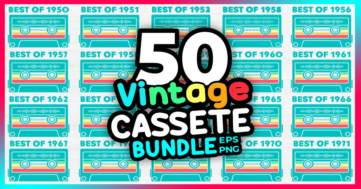 Vintage Retro Cassette Tape Bundle Bundle · Creative Fabrica