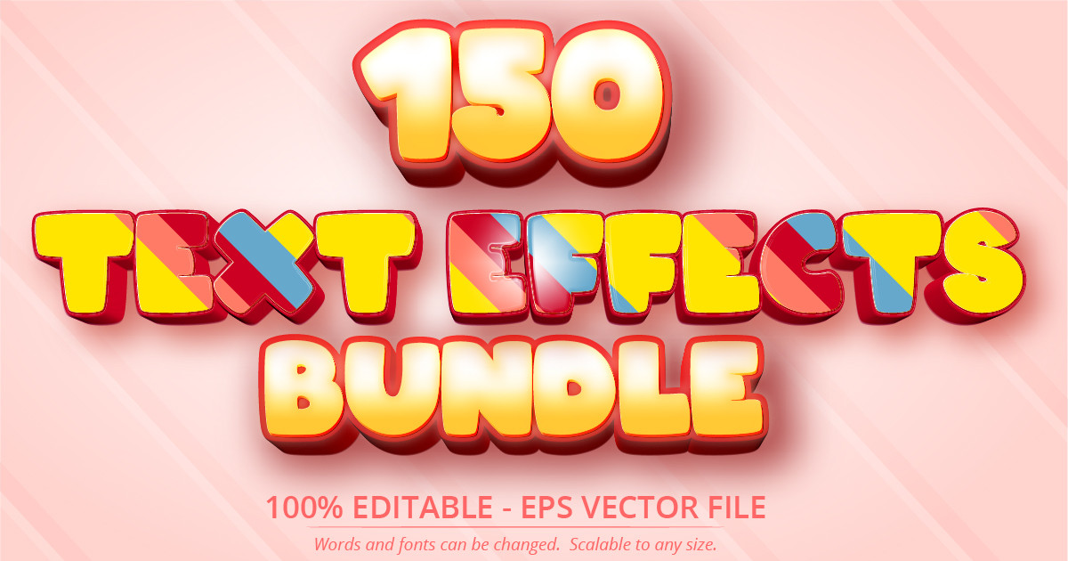 150 Text Effects Bundle Bundle · Creative Fabrica