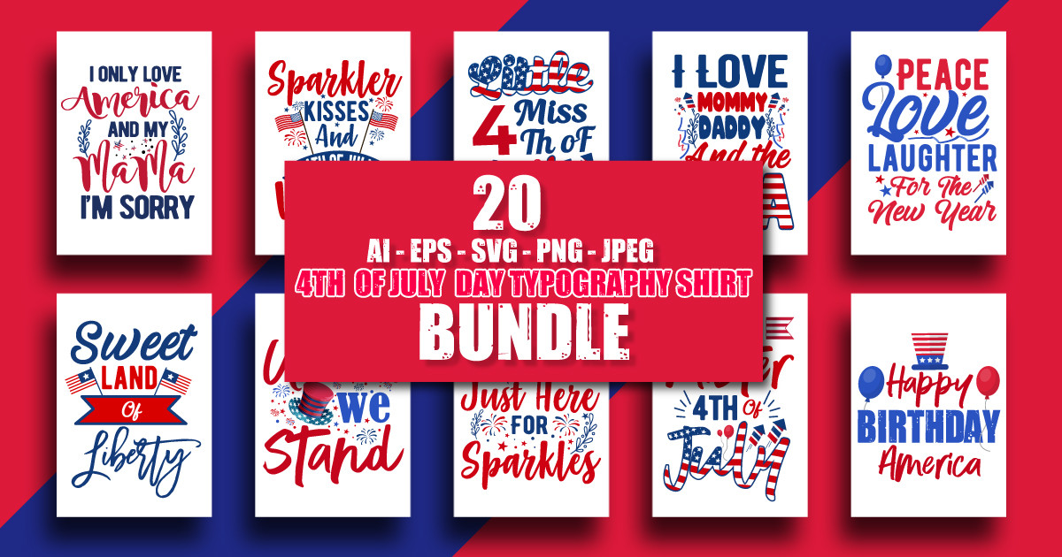 4th of July T-shirt Bundle Bundle · Creative Fabrica