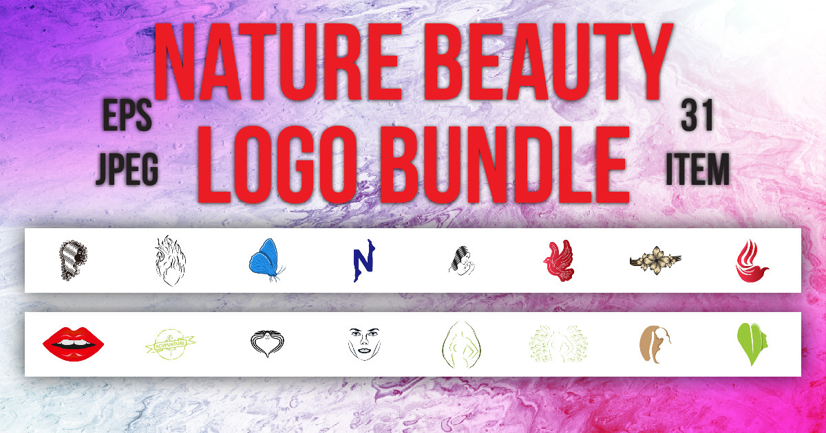 Nature Beauty Logo Bundle Bundle · Creative Fabrica