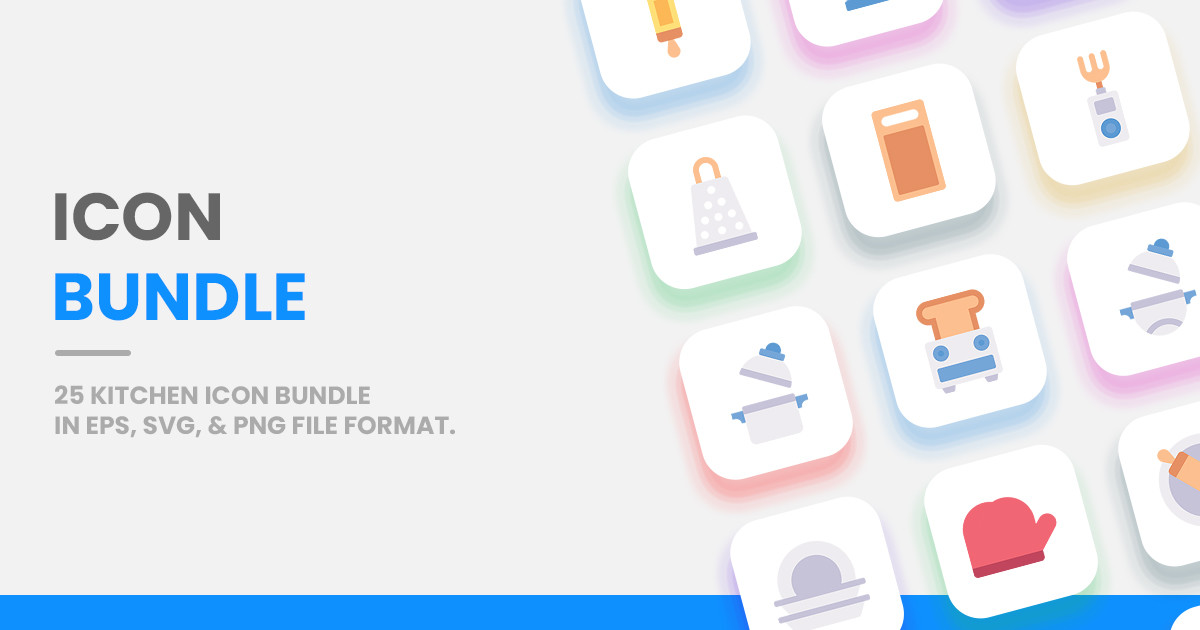 Flat Kitchen Icon Set Pack Vol.3 Bundle · Creative Fabrica