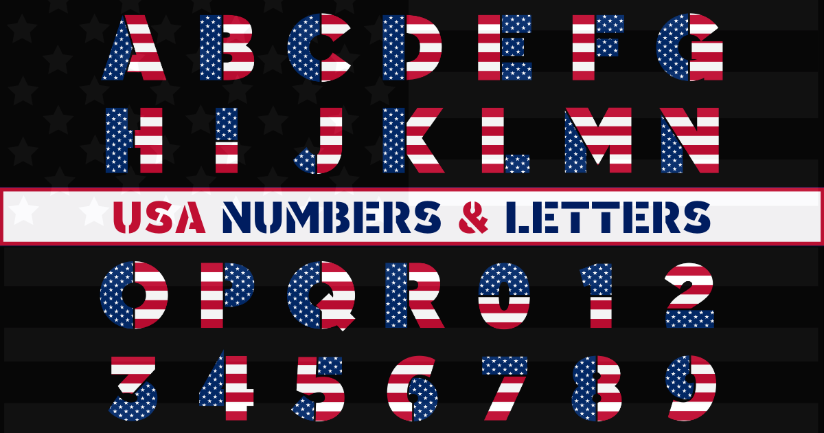 USA Numbers & Letters Bundle · Creative Fabrica