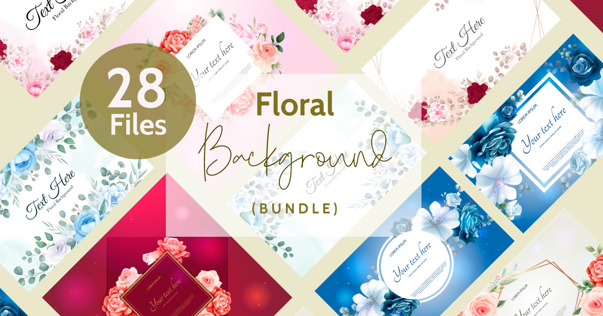 Beautiful Floral Background Bundle Bundle · Creative Fabrica