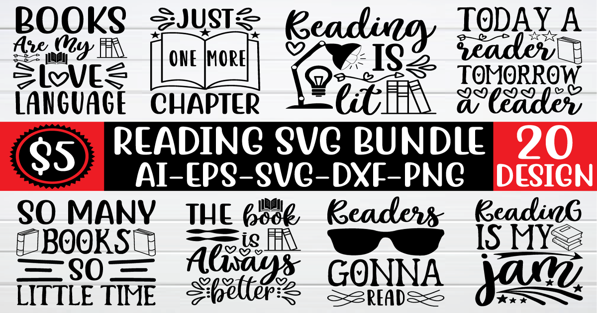 Reading SVG Bundle Bundle · Creative Fabrica
