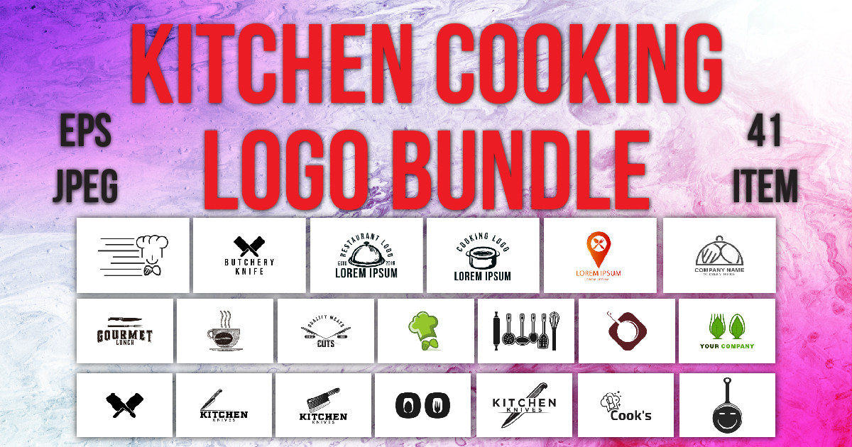 Kitchen Cooking Logo Bundle Bundle · Creative Fabrica