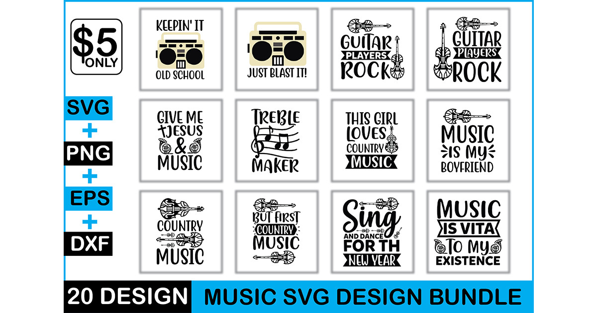 Music SVG Design Bundle Bundle · Creative Fabrica