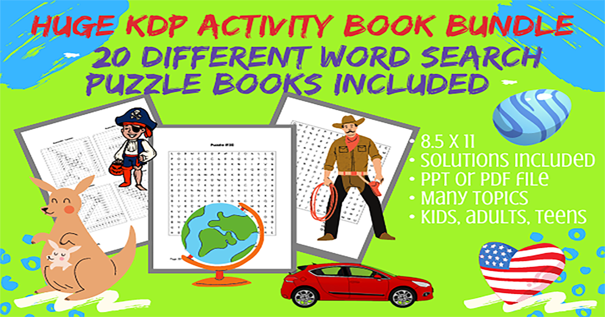 Word Search Puzzle Bundle Bundle · Creative Fabrica