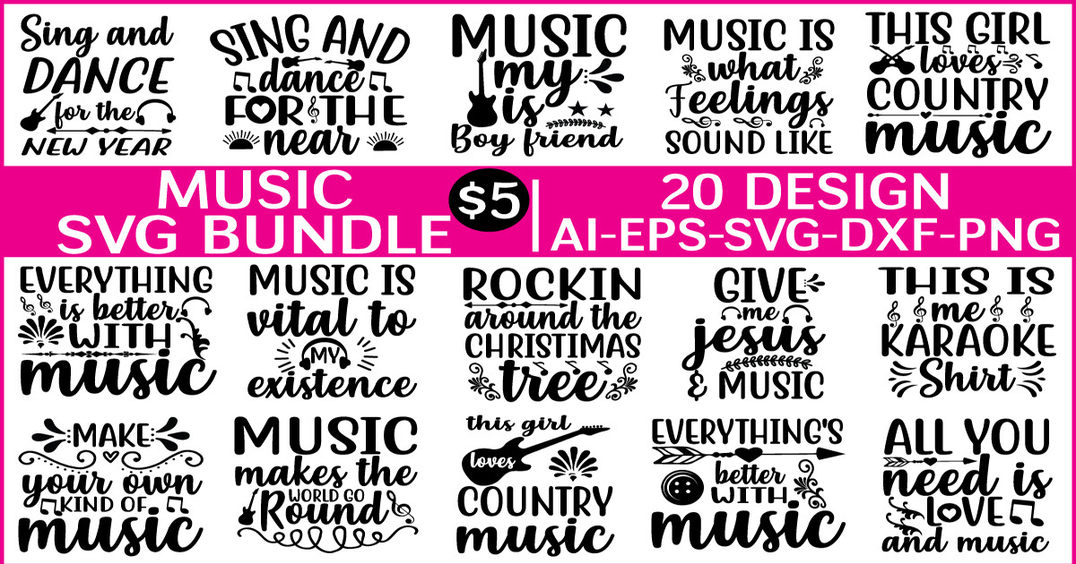 Music SVG Bundle Bundle · Creative Fabrica