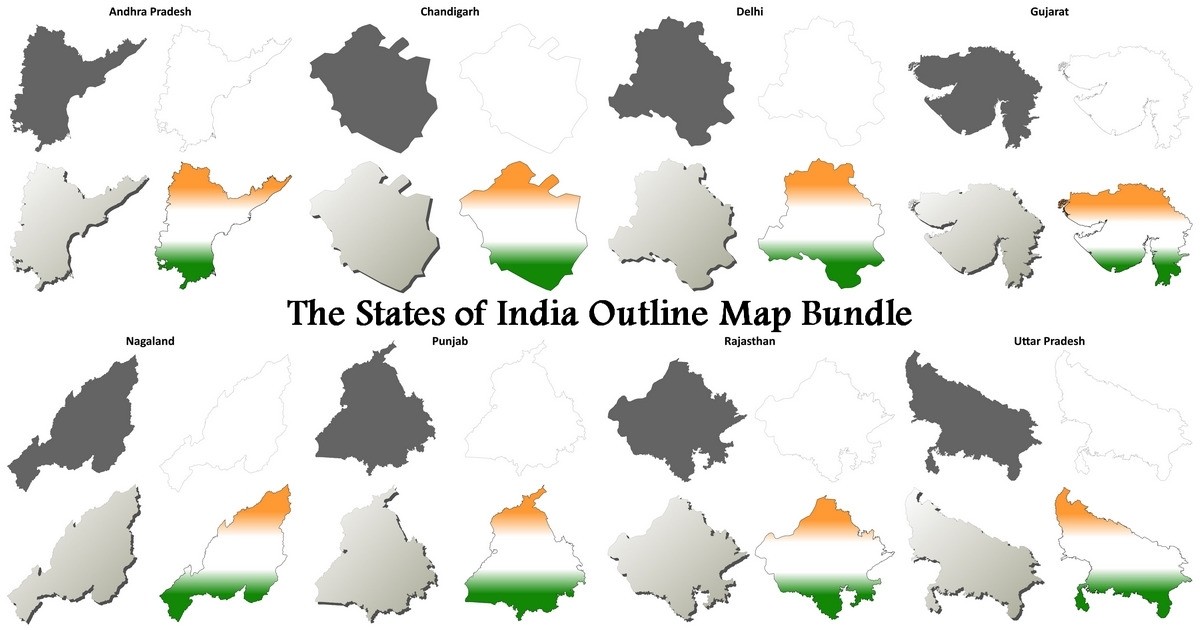 Outline Map India States India Gets New Map With 28 States, 9 Union