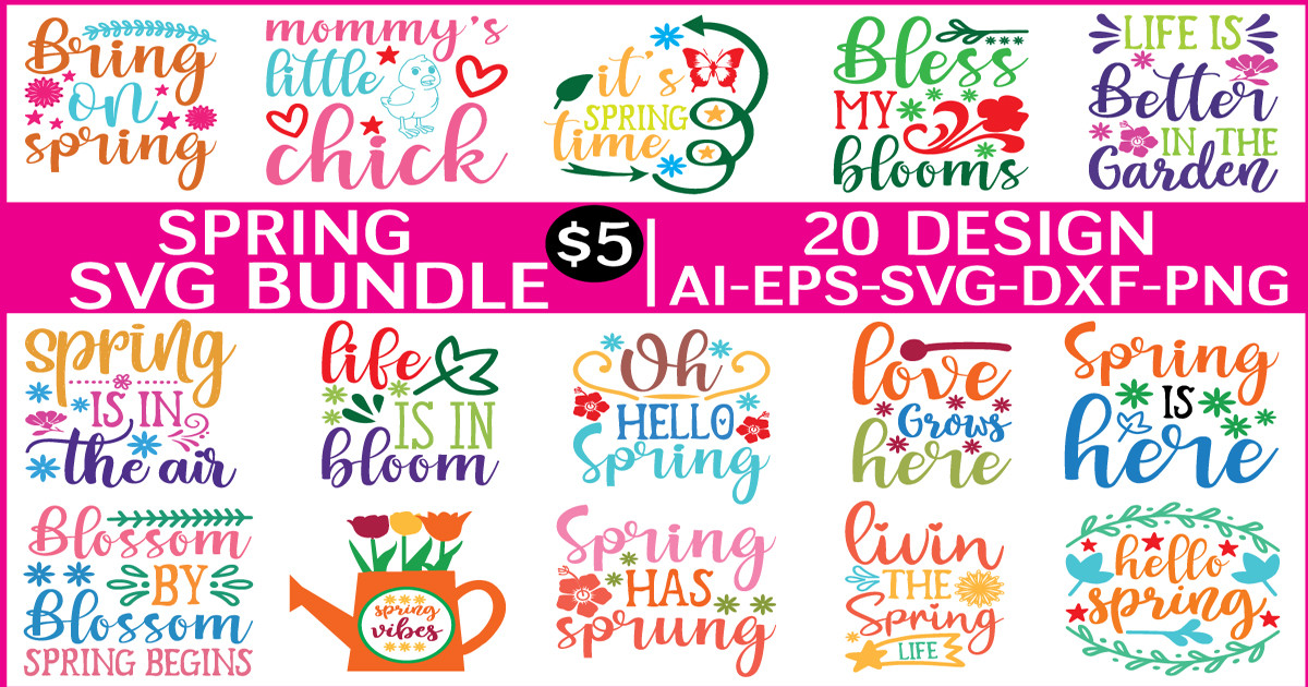Spring SVG Bundle Vol 4 Bundle · Creative Fabrica