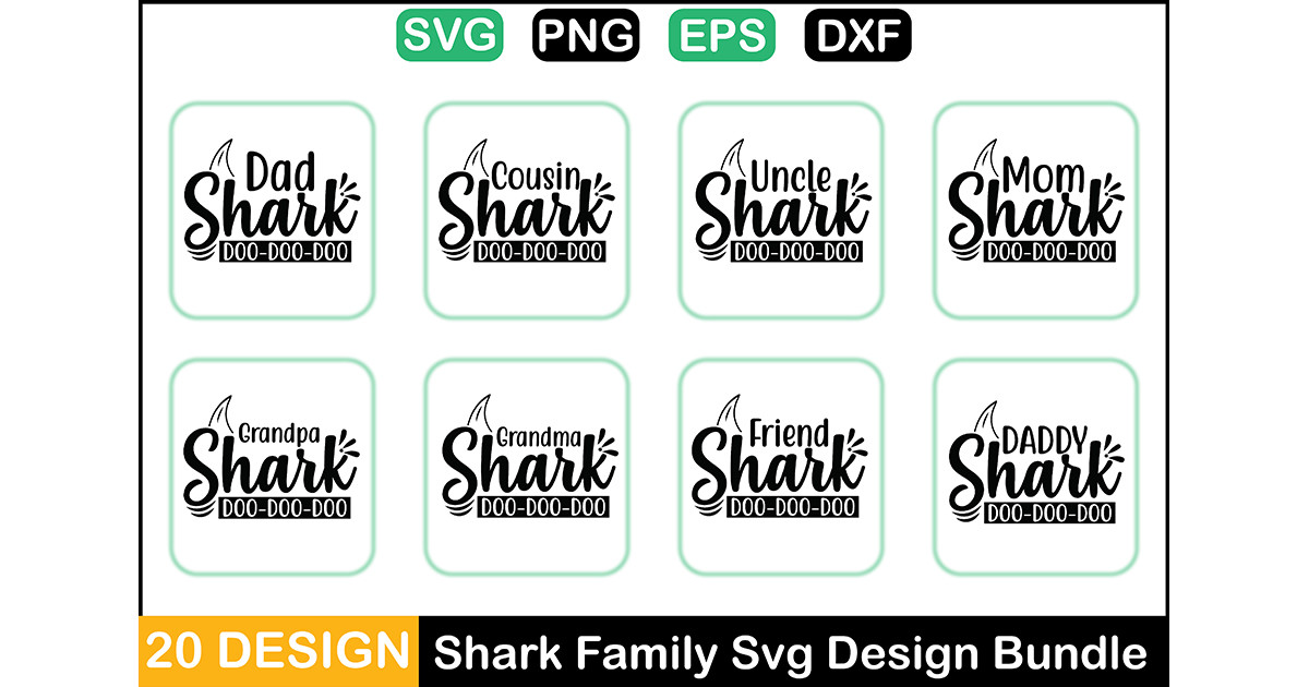 Shark Family SVG Design Bundle Bundle · Creative Fabrica