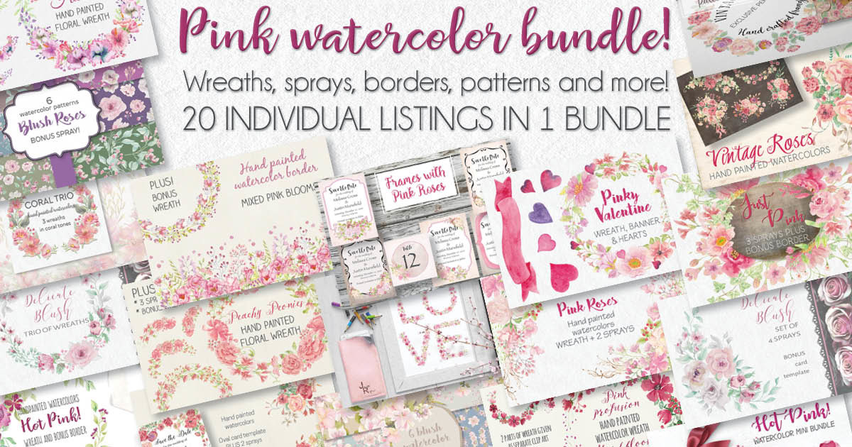 Watercolor Clip Art Bundle Bundle · Creative Fabrica