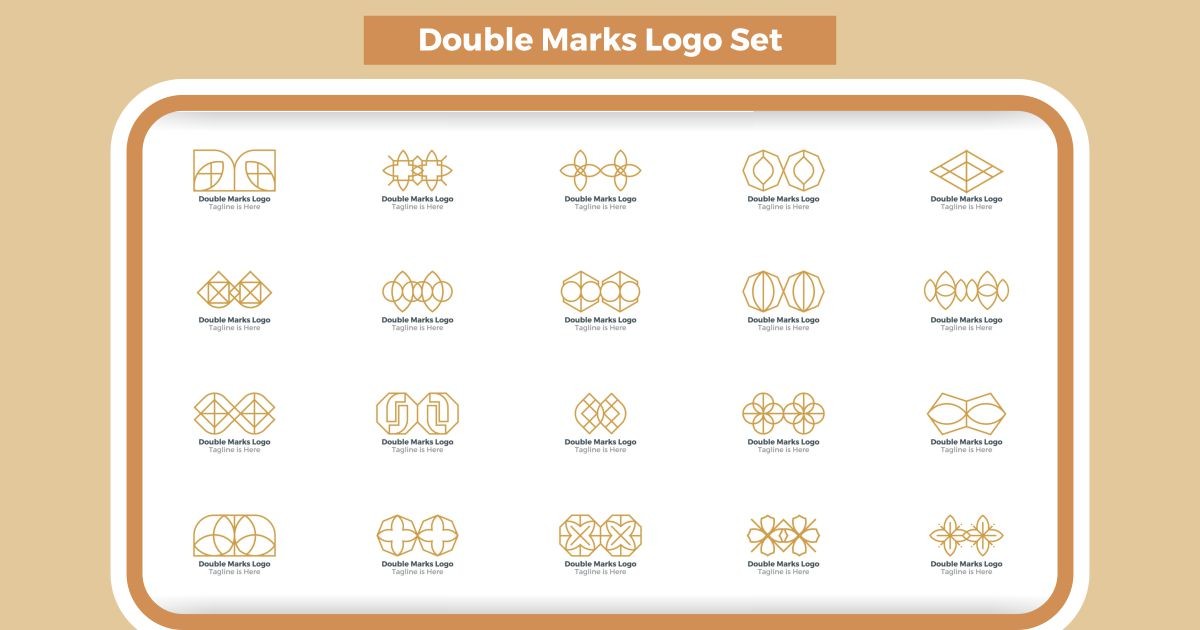 Double Mark Logo Set Bundle · Creative Fabrica