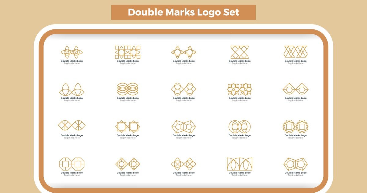 Double Mark Logo Set Bundle · Creative Fabrica