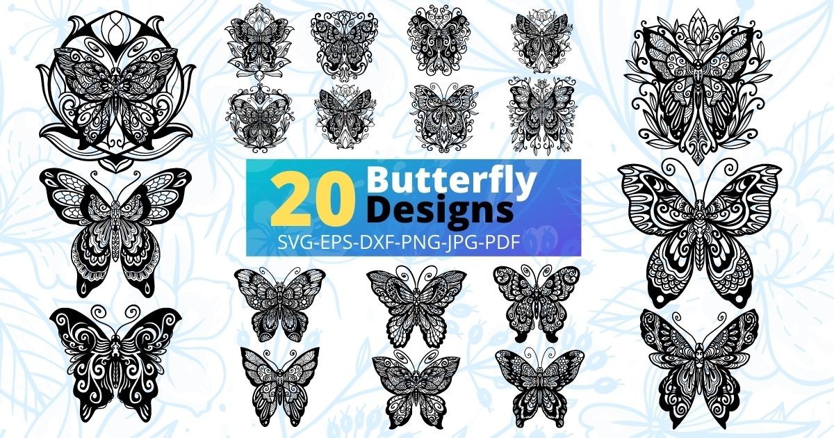 Butterfly SVG Mandala Bundle Bundle · Creative Fabrica