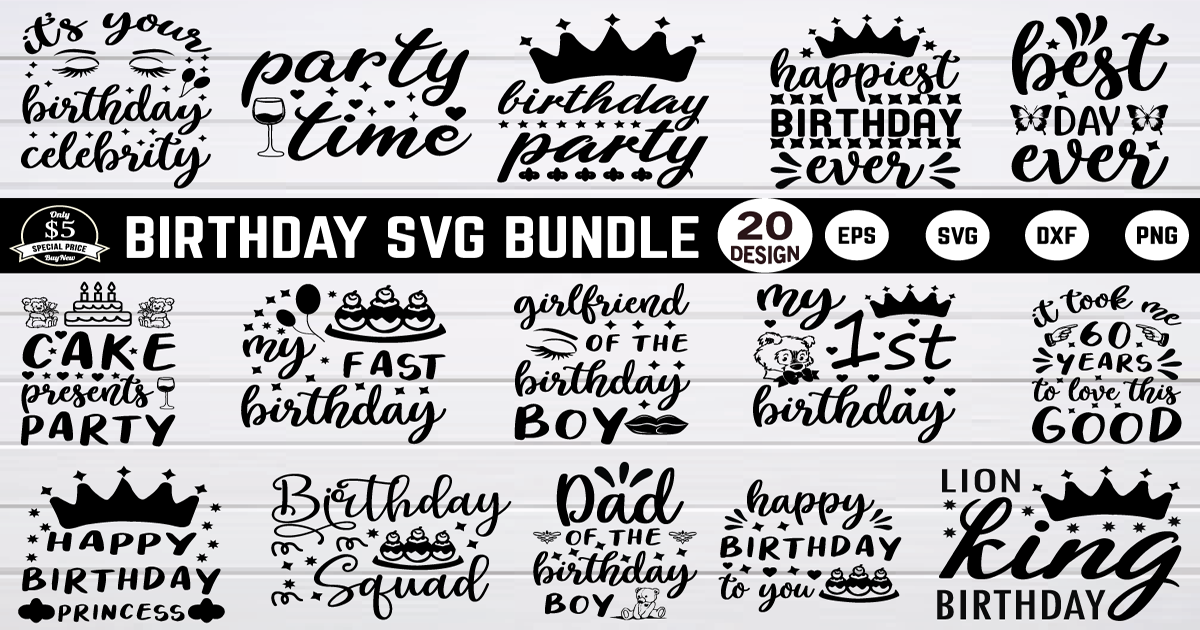 Birthday SVG Bundle Bundle · Creative Fabrica