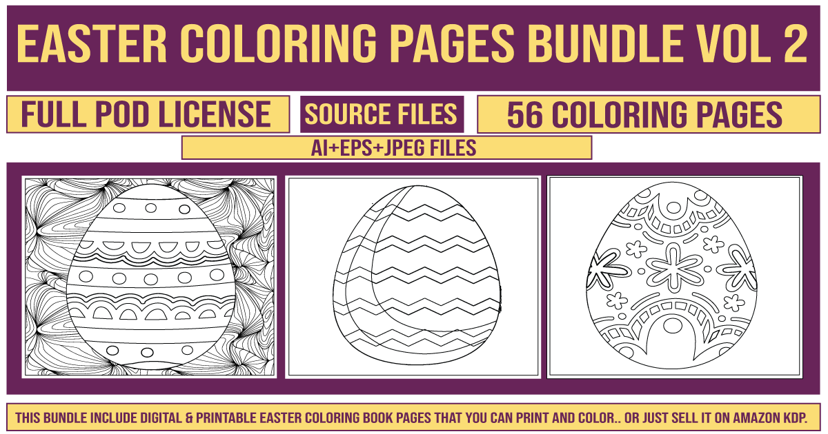 Easter Coloring Pages Bundle Vol. 2 Bundle · Creative Fabrica