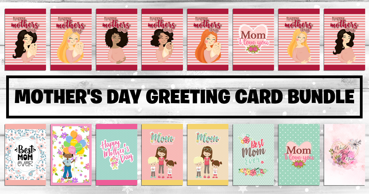 Mother's Day Greeting Cards Bundle Bundle · Creative Fabrica