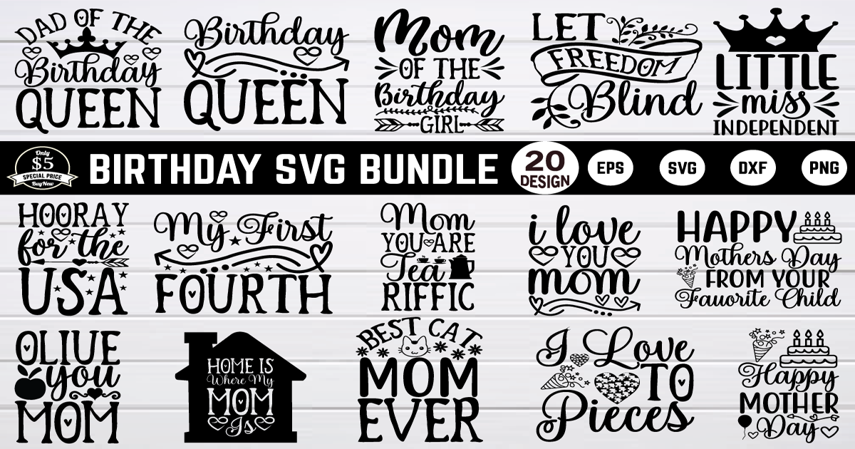 Birthday SVG Bundle Vol 1 Bundle · Creative Fabrica