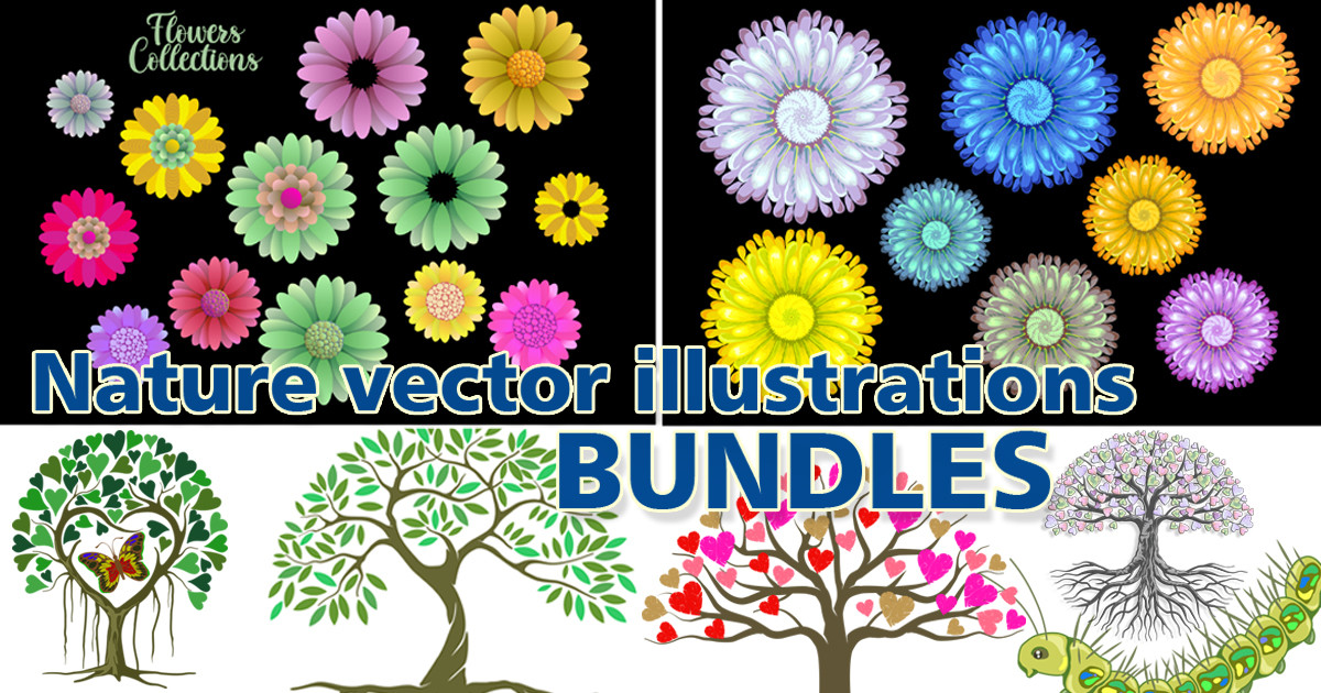 Nature Vector Bundle Bundle · Creative Fabrica