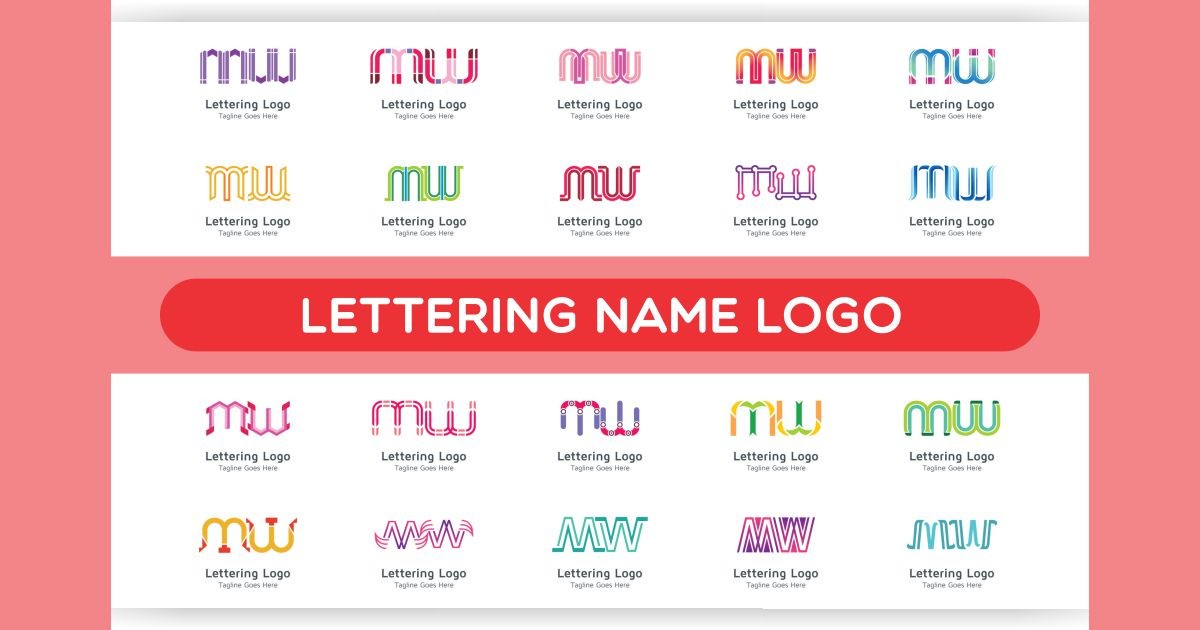 Lettering Name Logo Bundle #10 Bundle · Creative Fabrica