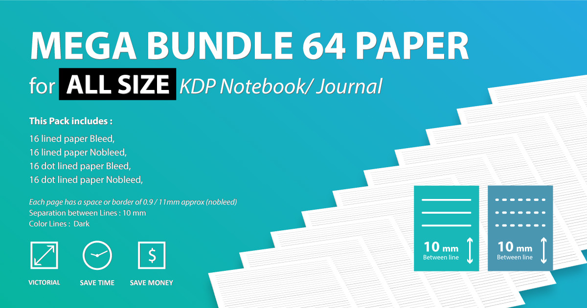 MEGA BUNDLE 64 PAPER ALL SIZE KDP 10MM Bundle · Creative Fabrica