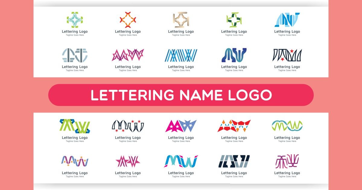 Lettering Name Logo Bundle #13 Bundle · Creative Fabrica