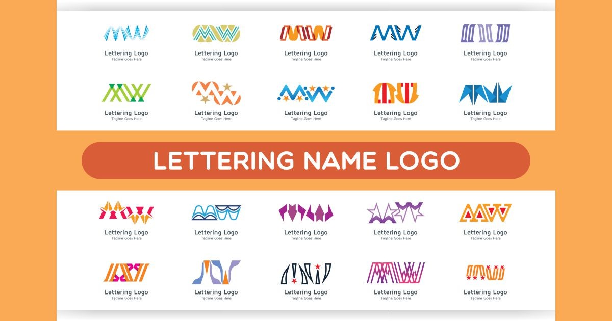 Lettering Name Logo Bundle #14 Bundle · Creative Fabrica